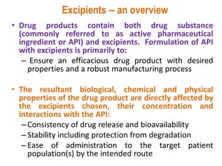 Pharmaceutical excipients | PPT