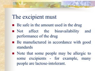 Pharmaceutical excipients | PPT