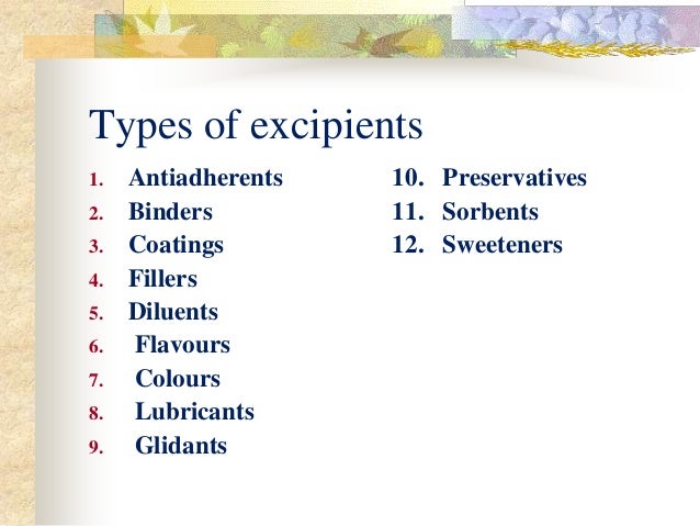 Pharmaceutical excipients