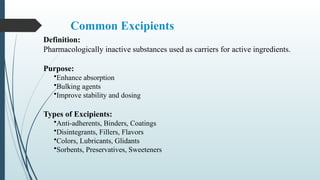 Pharmaceutical Excipients and Formulation.pptx