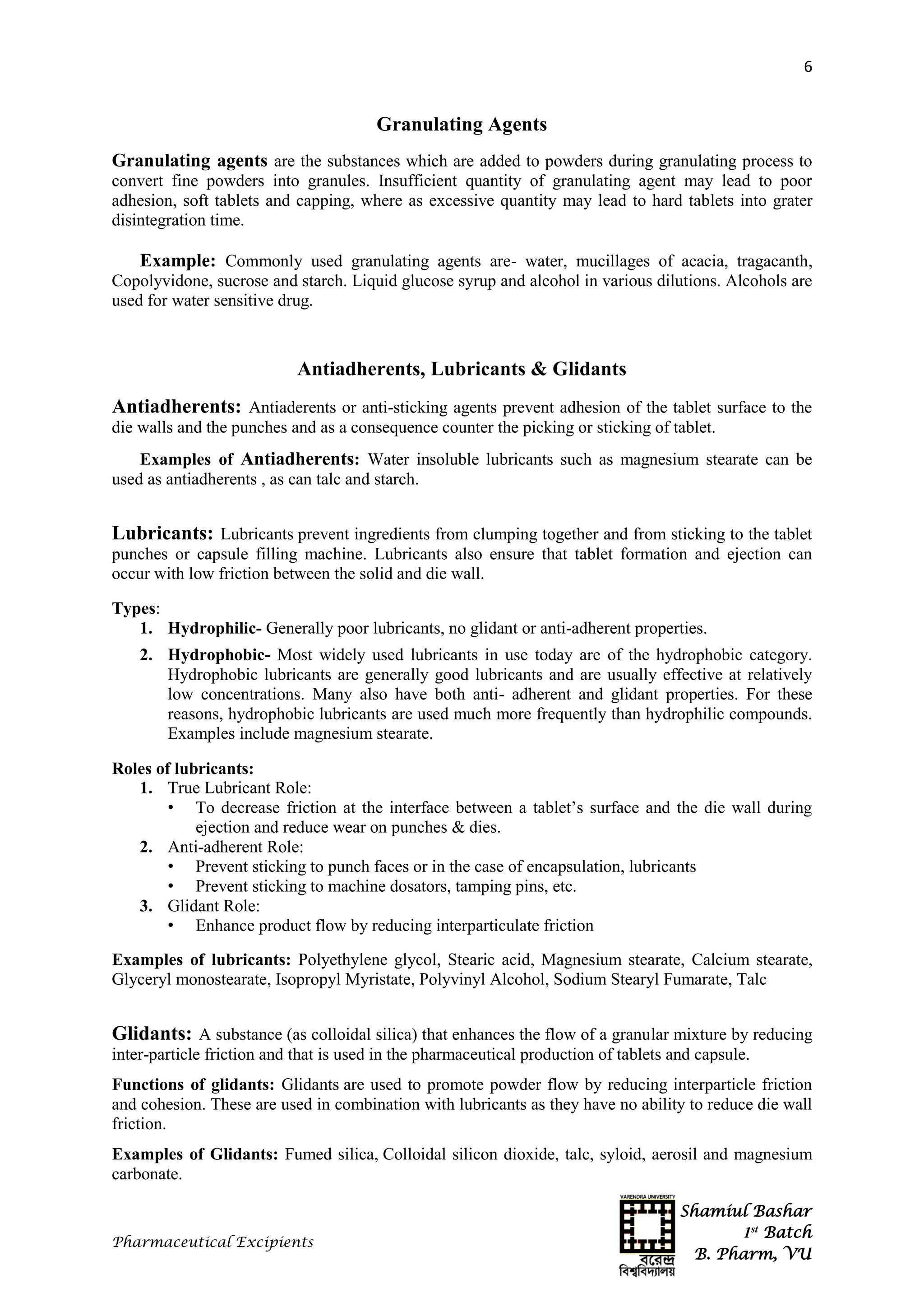 Pharmaceutical excipients | PDF