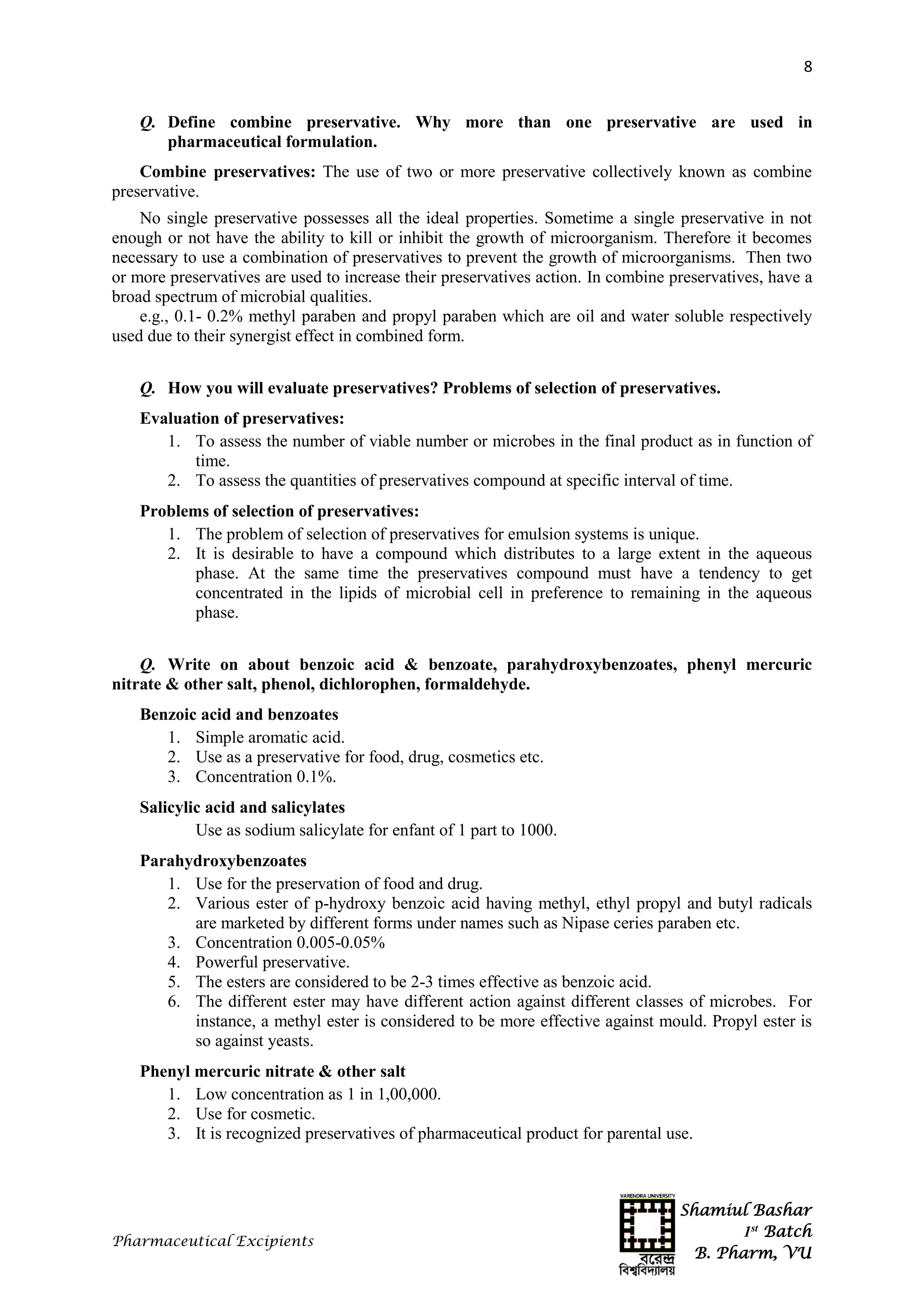 Pharmaceutical excipients edited | PDF