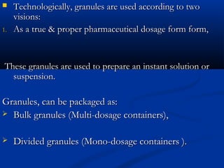 Pharmaceutical granules | PPT