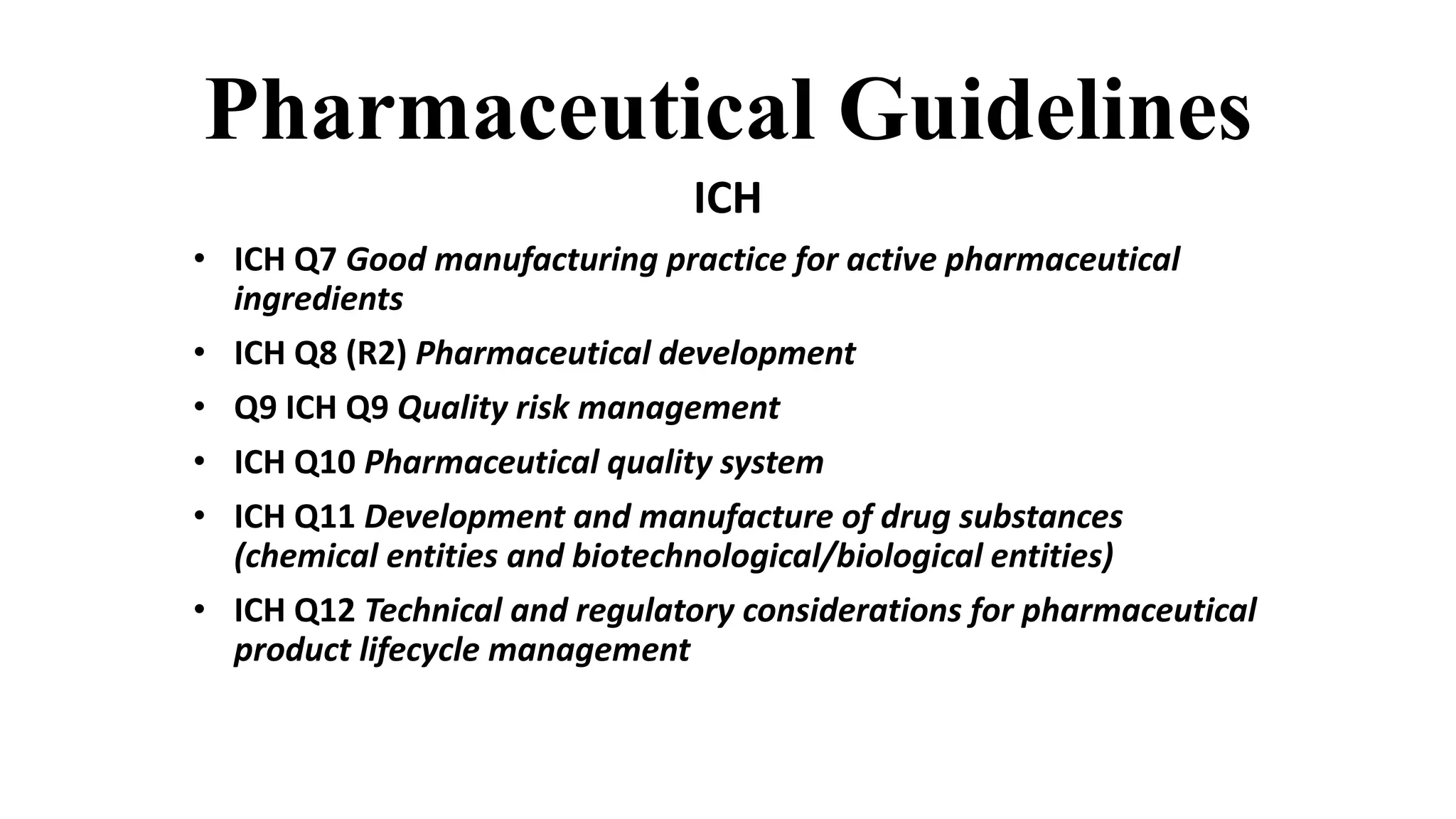 Pharmaceutical Guidelines | PPTX