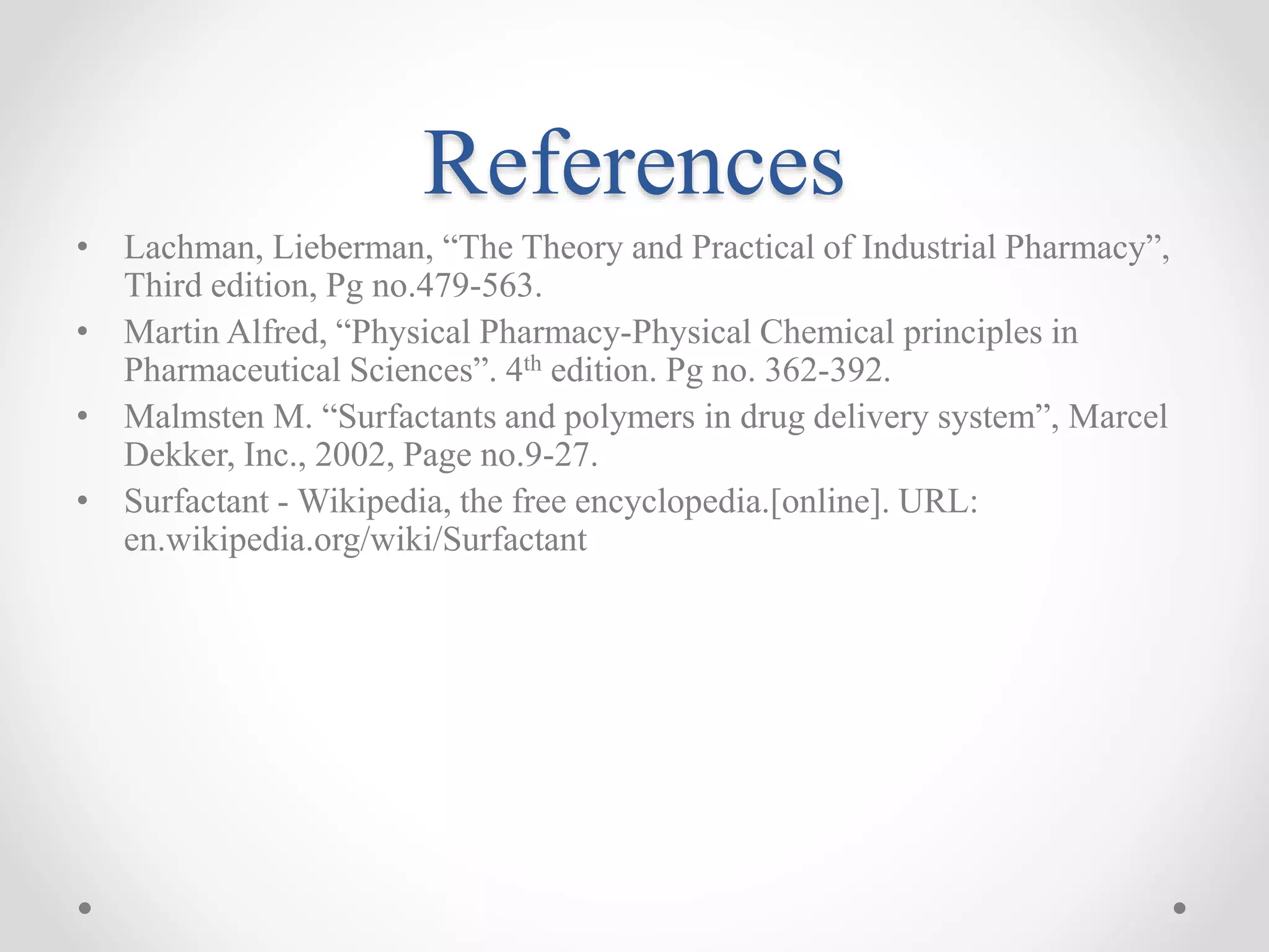 Pharmaceutical importance of surfactants | PPTX