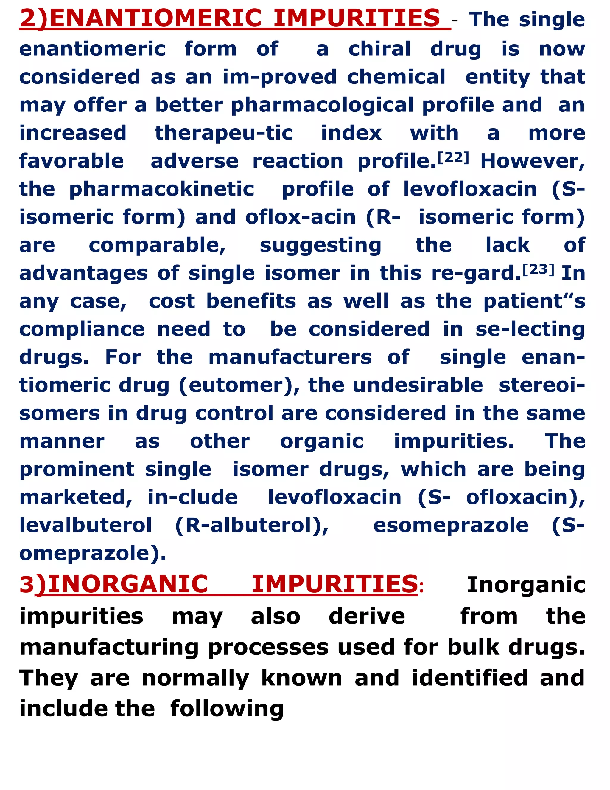 Pharmaceutical impurities classification, detection & characterization. | PDF