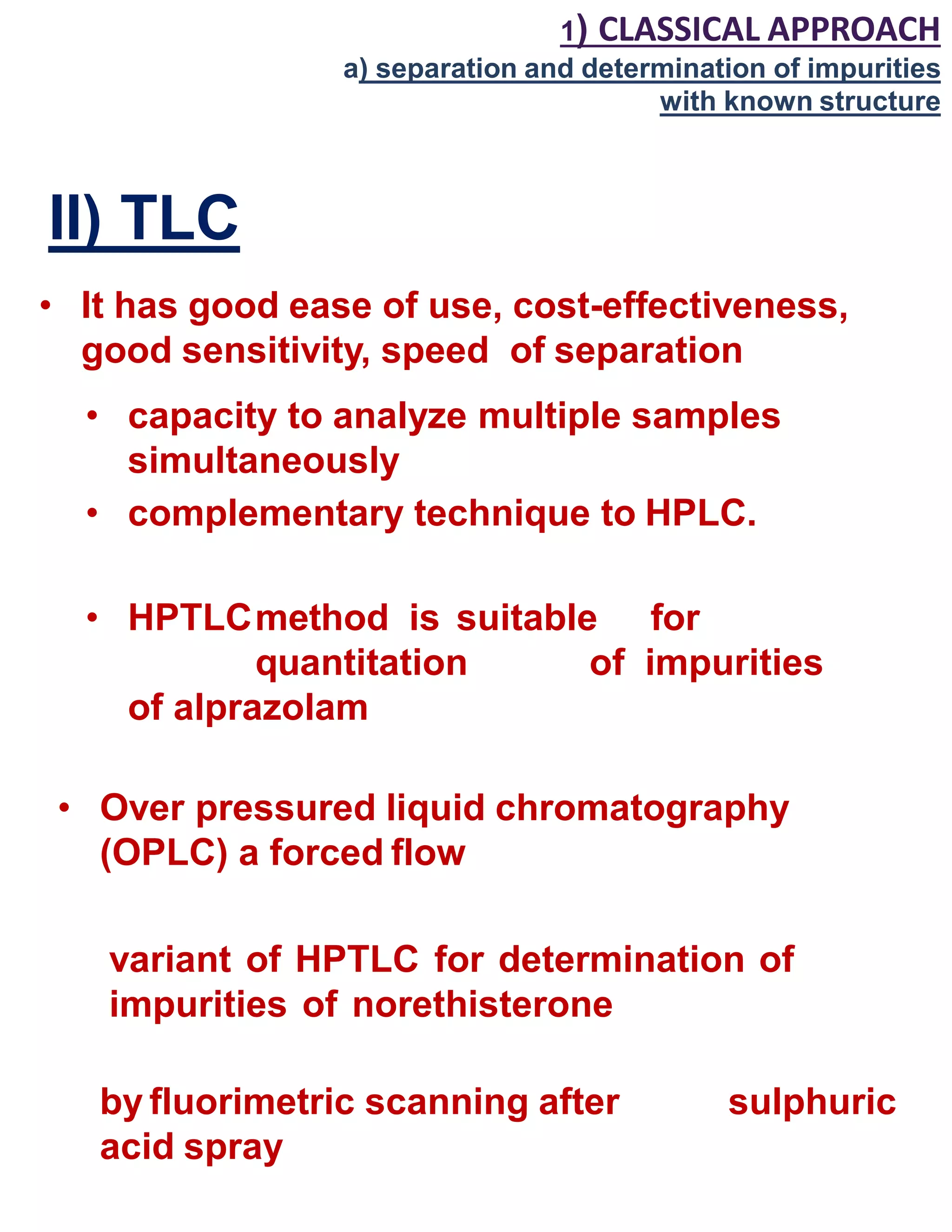 Pharmaceutical impurities classification, detection & characterization. | PDF