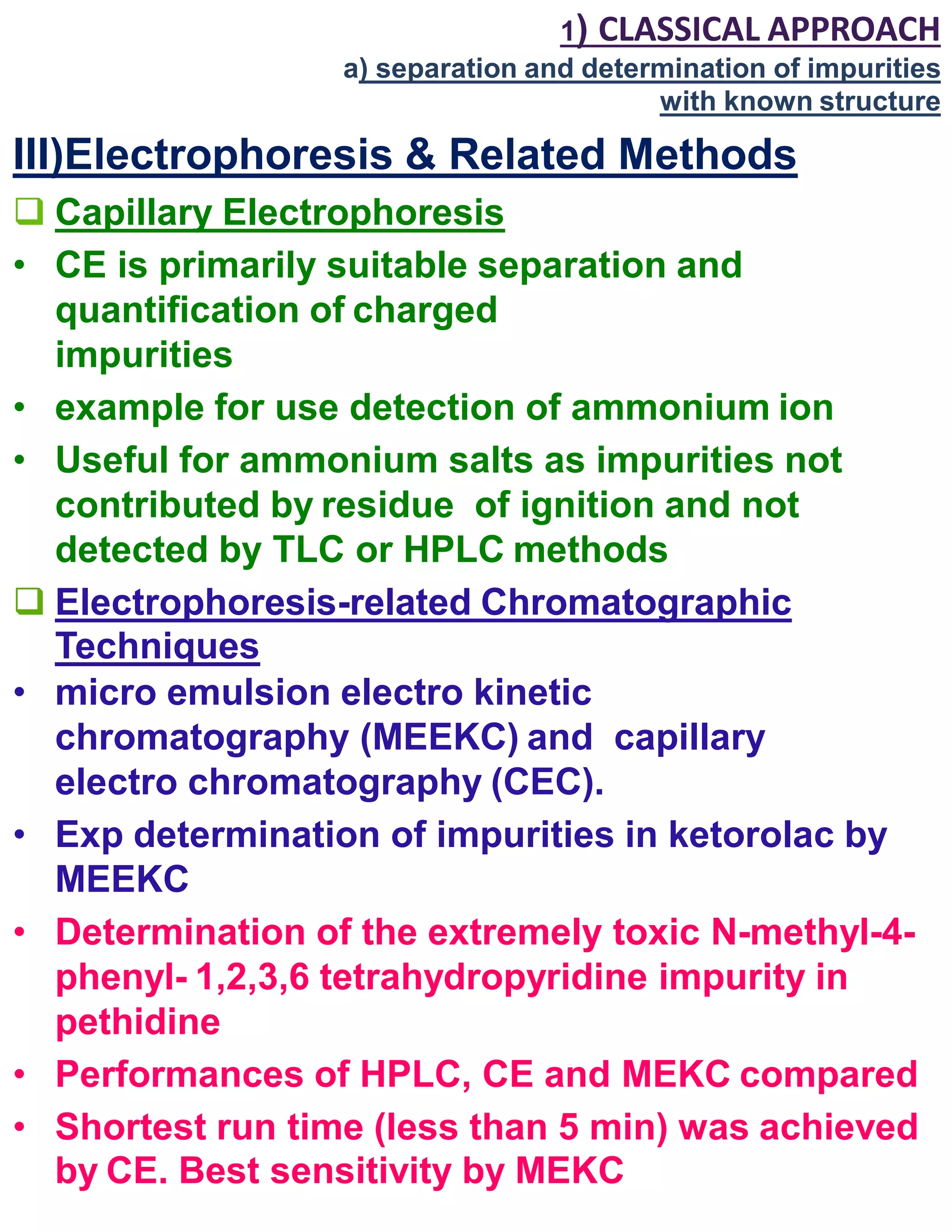 Pharmaceutical impurities classification, detection & characterization. | PDF