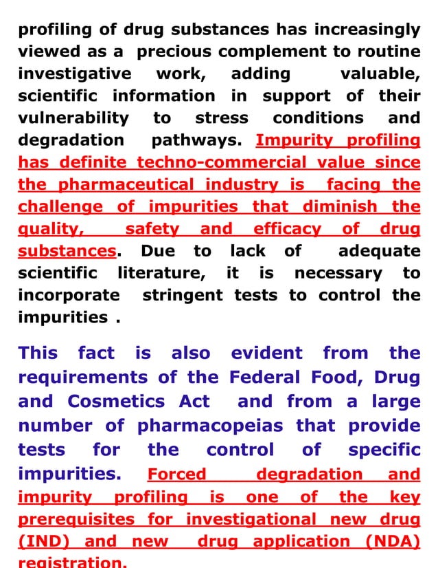 Pharmaceutical impurities classification, detection & characterization ...