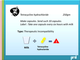 Pharmaceutical incompatibilities by monia jannatul kubra | PPTX