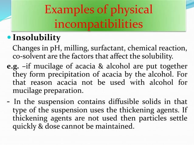 Pharmaceutical Incompatibility | PPTX | Chemistry | Science