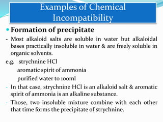 Pharmaceutical Incompatibility | PPTX
