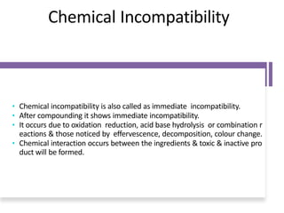 Pharmaceutical incompatibility | PPTX | Pharmaceutical Drugs | Medical ...