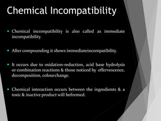 Pharmaceutical Incompatibility : Mr. P. B. Jadhav | PPT