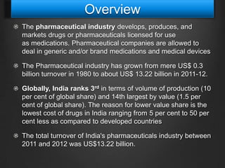 indian Pharmaceutical industry export import overview | PPT