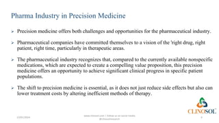 Pharmaceutical Industry's Role in Advancing Precision Medicine | PPTX