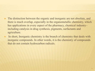 Pharmaceutical inorganic chemistry introduction | PPTX