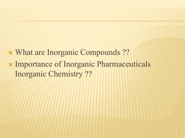 Pharmaceutical inorganic chemistry introduction | PPTX