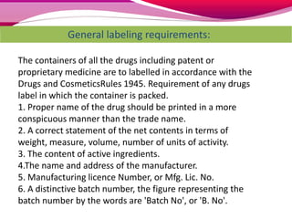 Pharmaceutical labelling ( Forensic Pharmacy 5th semester) | PPTX