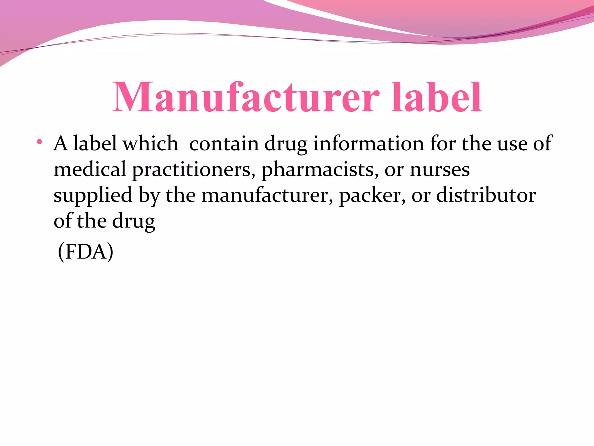 Pharmaceutical labelling | PPT