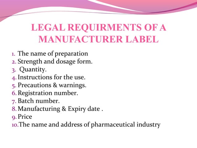 Pharmaceutical labelling | PPT