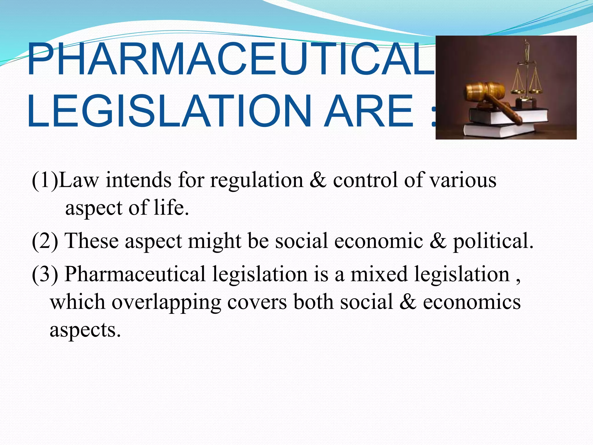 Pharmaceutical legislation in india | PPT