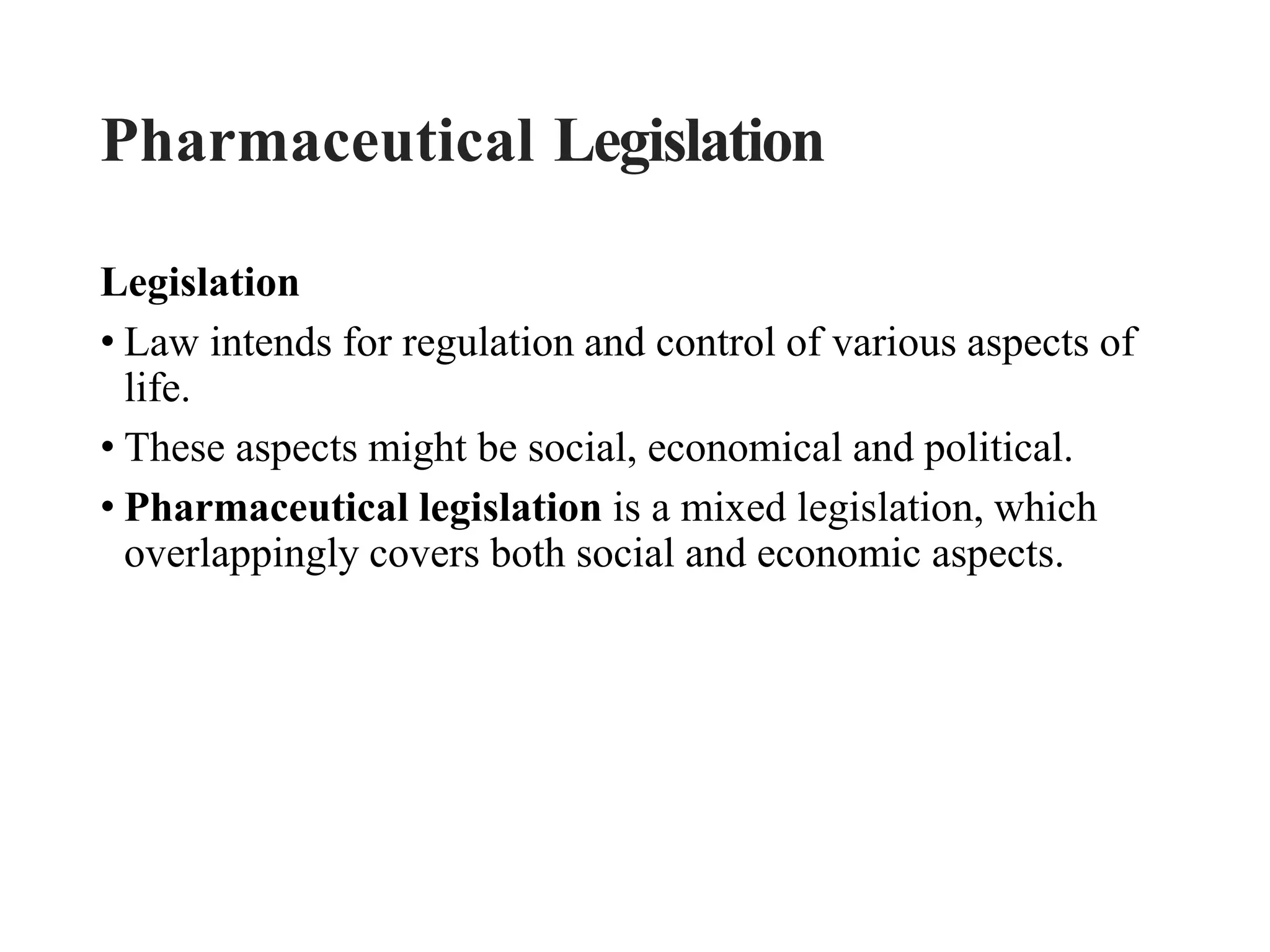 Pharmaceutical legislation in india | PPT