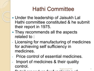 Pharmaceutical legislation in India | PPT