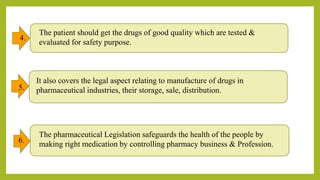 Pharmaceutical legislation in India | PPTX