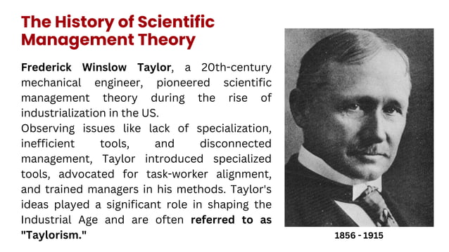 Theory and Principle of Scientific Management/Taylorism | PPTX