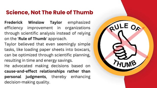 Theory and Principle of Scientific Management/Taylorism | PPTX