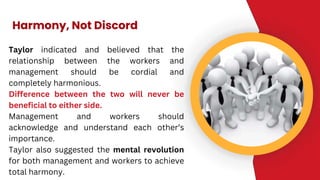 Theory and Principle of Scientific Management/Taylorism | PPTX