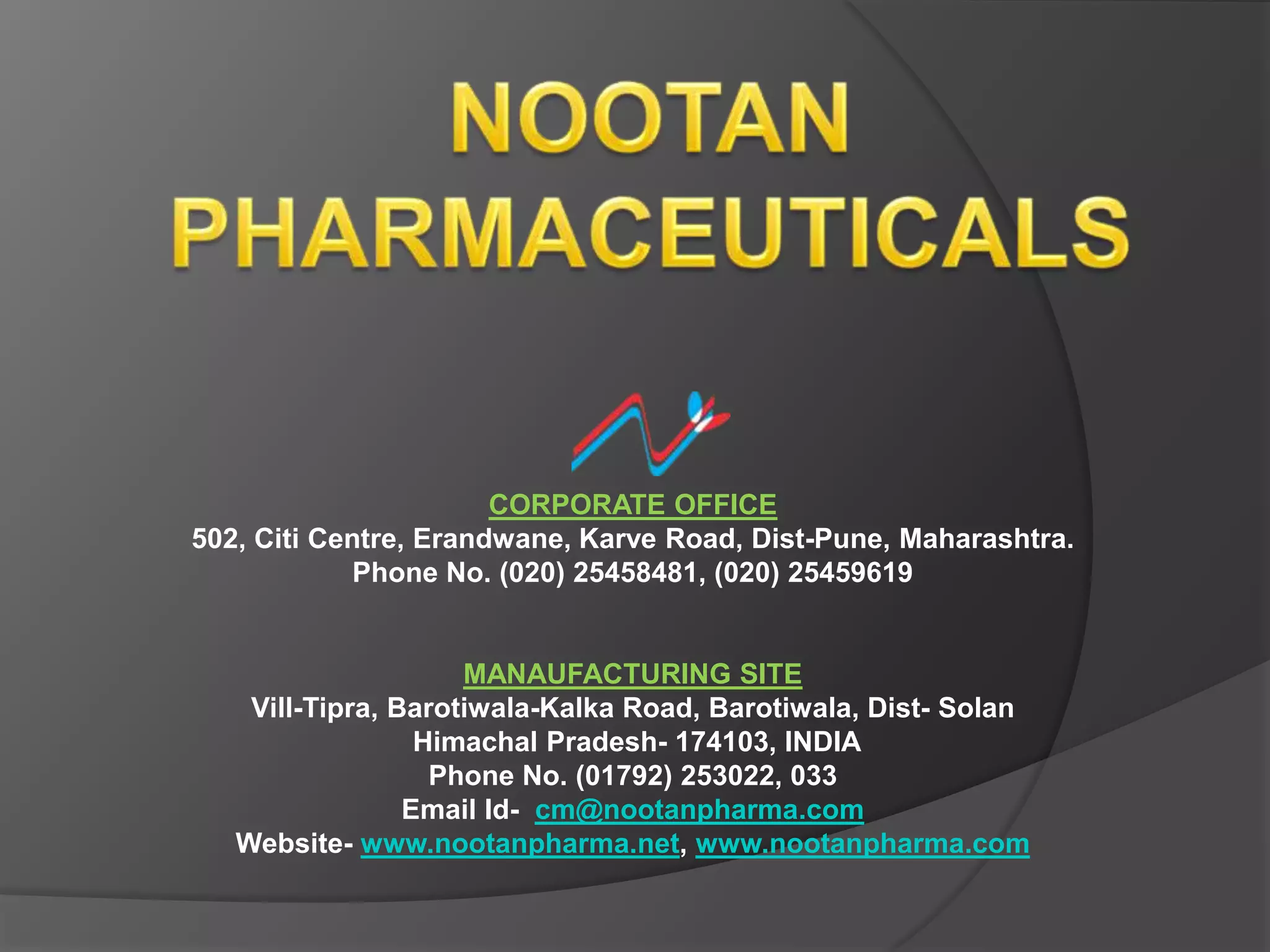 Pharmaceutical Medicines By Nootan Pharmaceuticals, Himachal Pradesh | PPSX