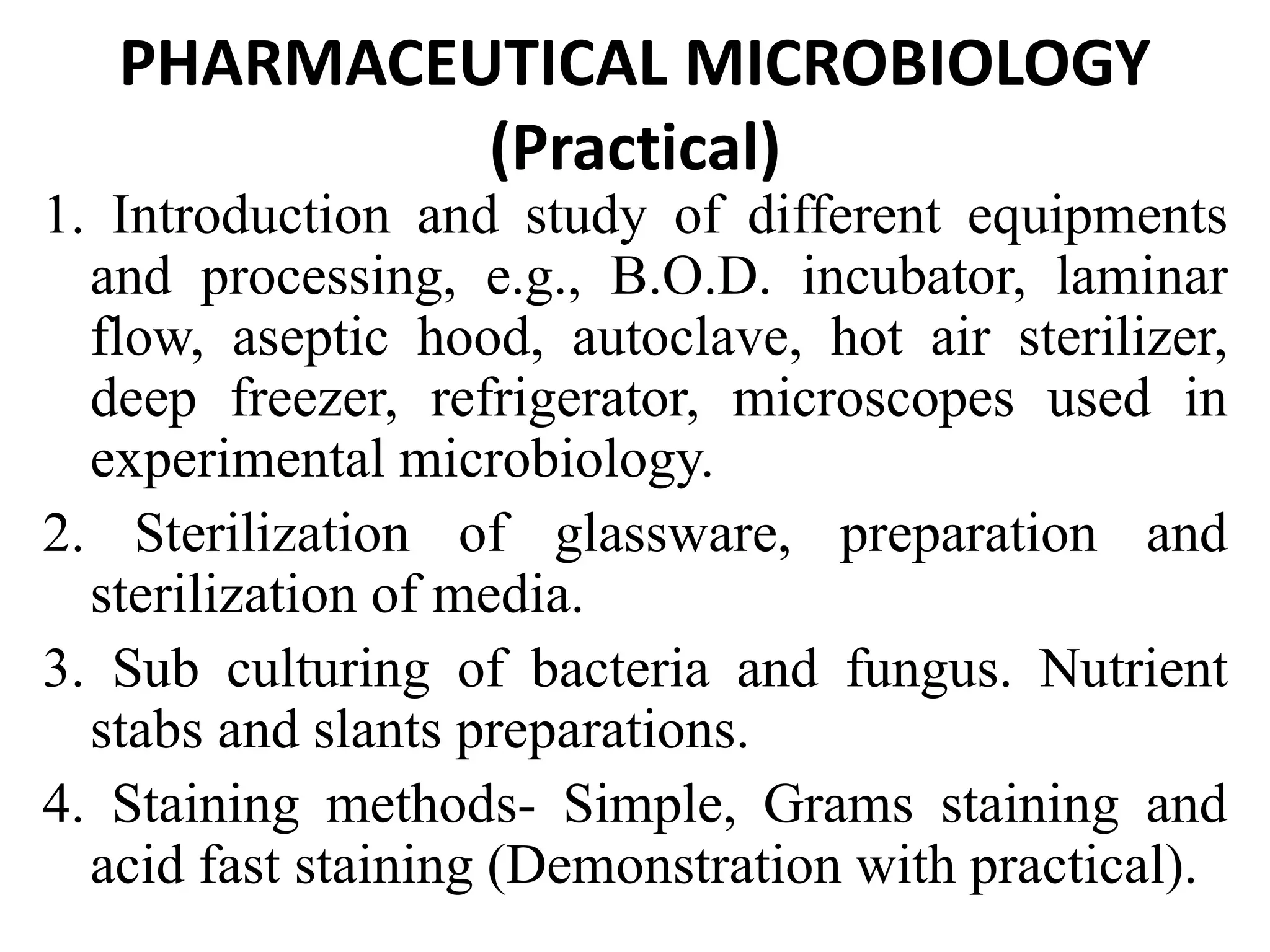 Pharmaceutical microbiology syllabus | PPTX