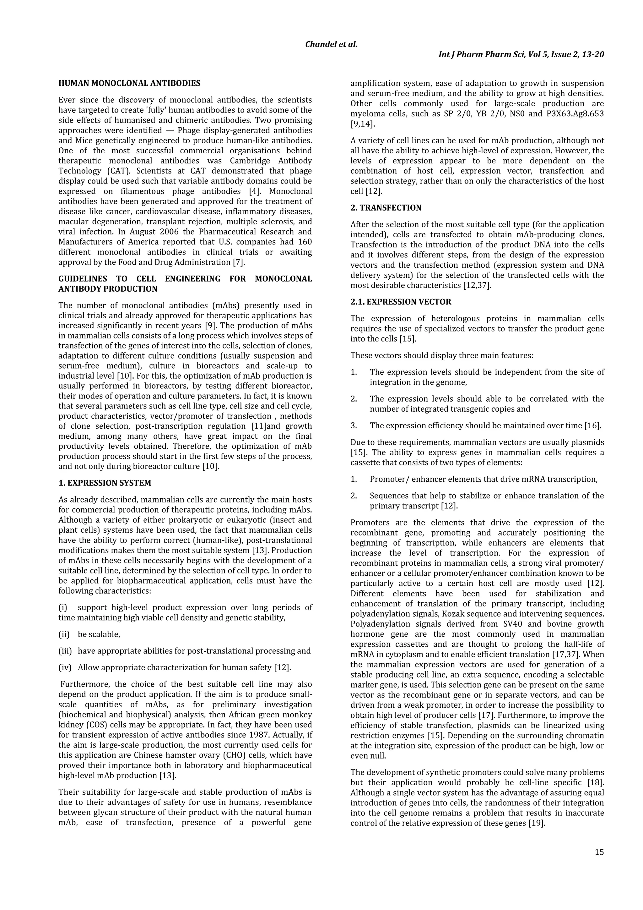 Pharmaceutical monoclonal antibodies production, guidelines to cell ...