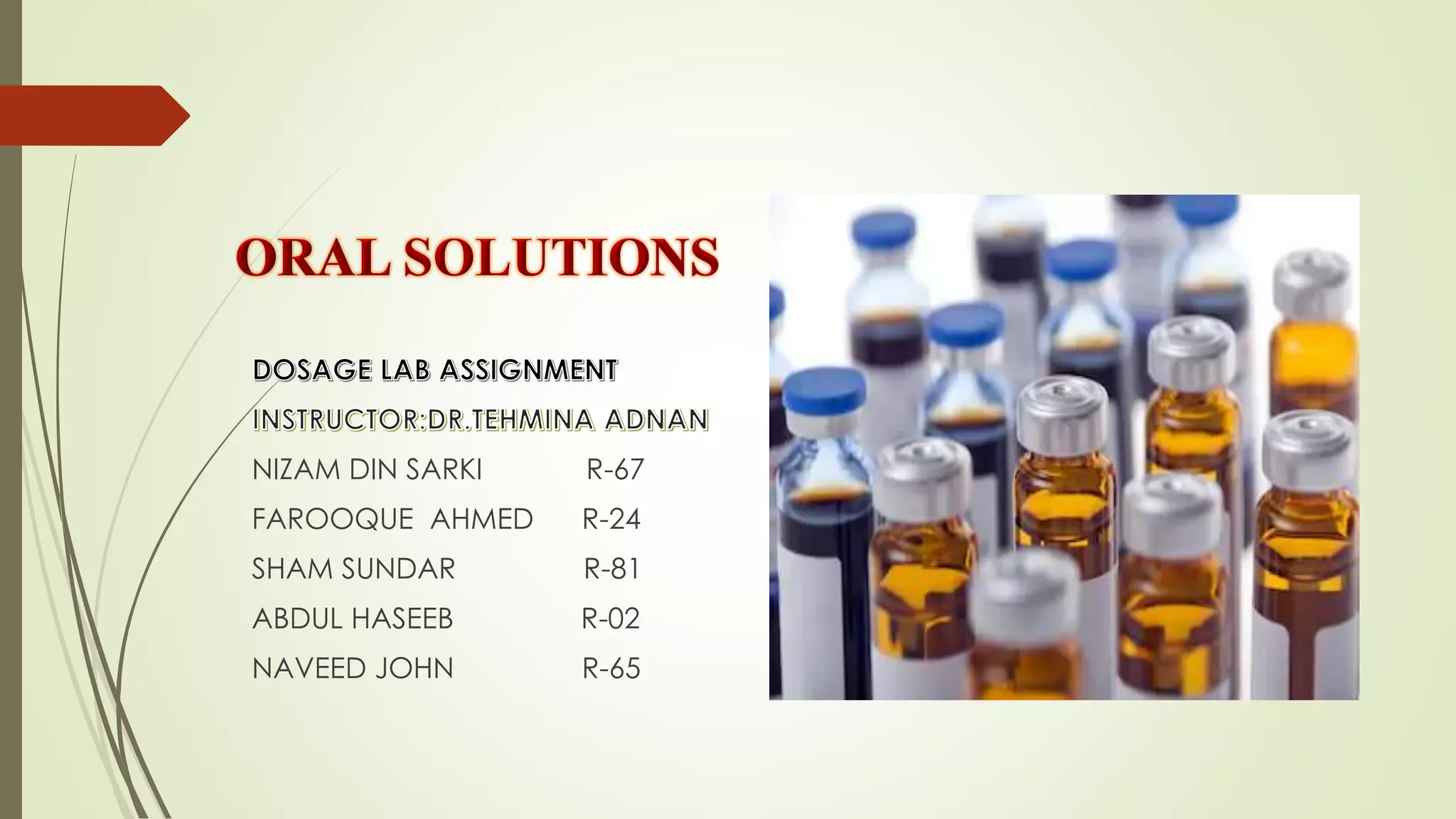 Pharmaceutical oral solutions B | PDF