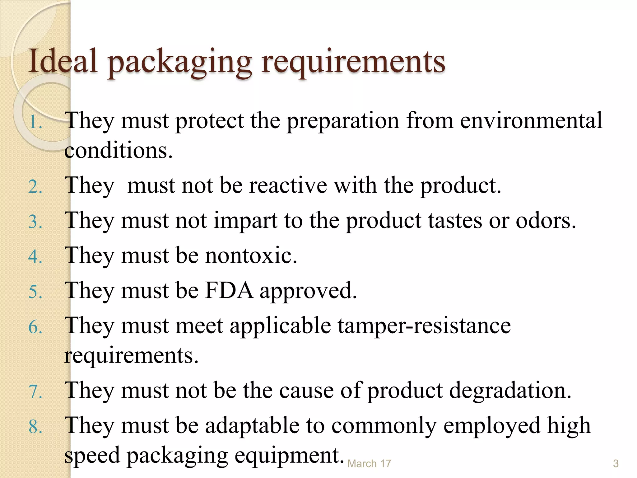 Pharmaceutical packaging | PPTX