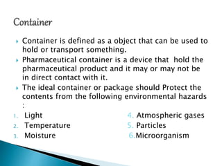 Pharmaceutical packaging | PPTX