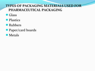 Pharmaceutical packaging | PDF