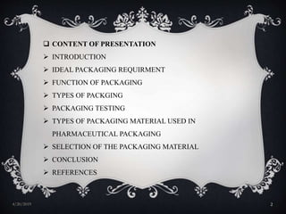 Pharmaceutical packagingpptx (1) | PPT