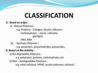 Pharmaceutical polymers | PPTX