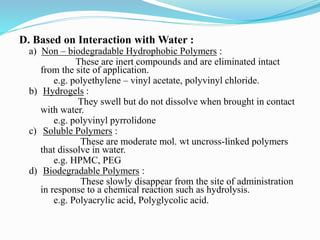 Pharmaceutical Polymers.pptx | Chemistry | Science