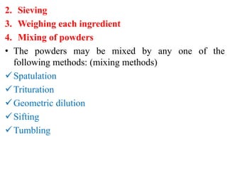 Pharmaceutical powders, B.pharm, Pharm.D | PDF
