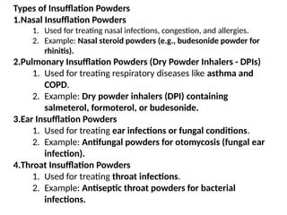 Pharmaceutical Powders Types baesd on uses.one shot pptx | PPT
