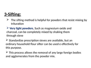 Pharmaceutical Powders Types baesd on uses.one shot pptx | PPTX