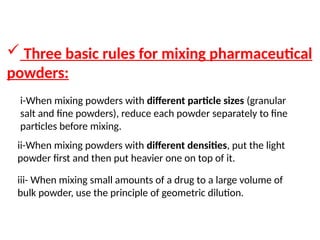 Pharmaceutical Powders Types baesd on uses.one shot pptx | PPT