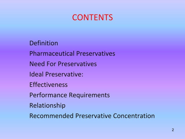 Pharmaceutical preservatives | PPTX