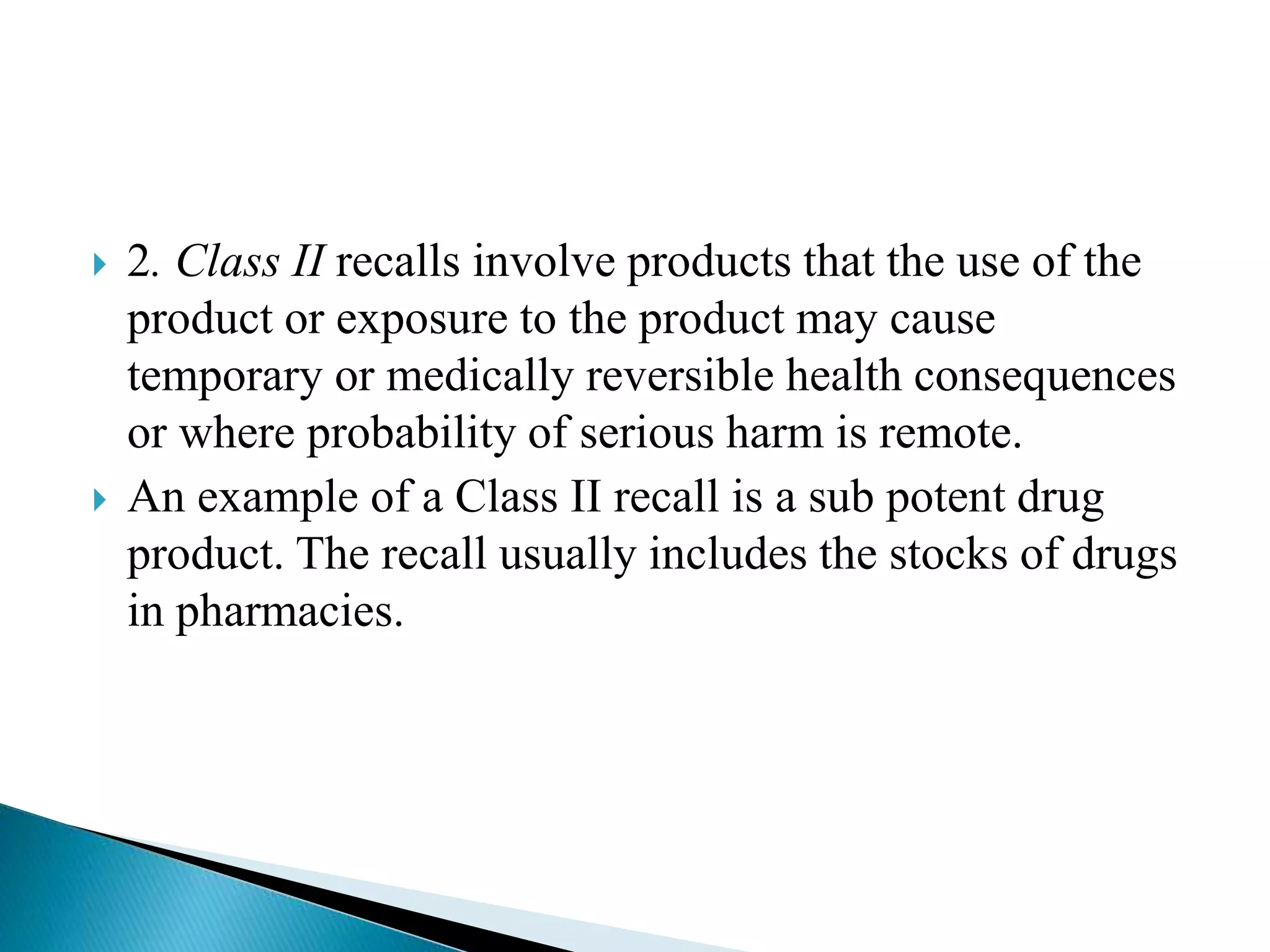 Pharmaceutical product recall | PPTX