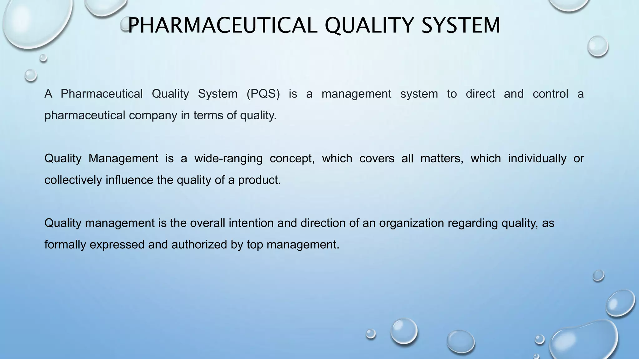 Pharmaceutical Quality Management System | PPTX