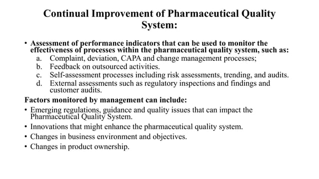 Pharmaceutical Quality System | PPTX